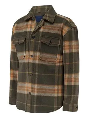 GUARDS LONDON Welsh Check Wool Overshirt - Green