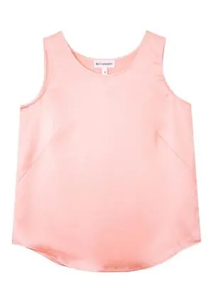 BEL CASHMERE Claire Silk Top In Peach Orange