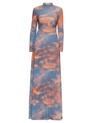 Chuks Collins Sunset Mesh Gown Sizzle Resort - Orange