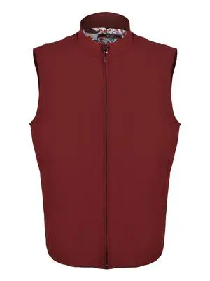 DAVID WEJ Ashford Relaxed Gilet Burgundy - Red