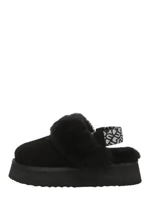 EVERAU AUSTRALIA Wagtail Removable Strap Platform Slippers - Black
