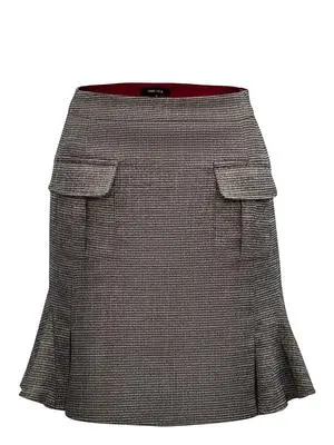 SMART AND JOY Short Skirt With Patch Pockets And Wide Ruffle - Silver