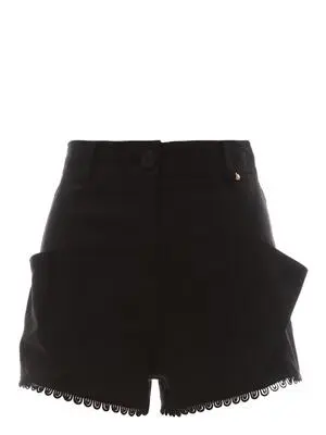 NISSA High Waisted Cotton Shorts - Black