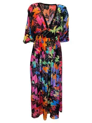 ANY OLD IRON Multicolor Zowie Kaftan Dress - Black