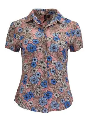 LORDS OF HARLECH Shelley Tropical Mix Coral Printed Shirt - Pink