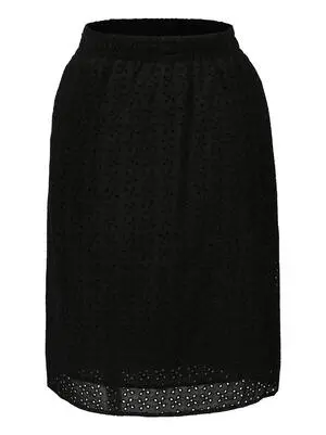 SMART AND JOY Eyelet Cotton Lace Skirt - Black