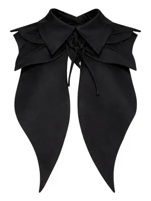 JULIA ALLERT Oversized Satin Bib Collar - Black