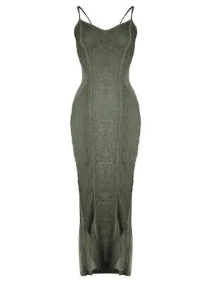 ZHENABIA Armor Dress Khaki Boho Sexy Dress - Green