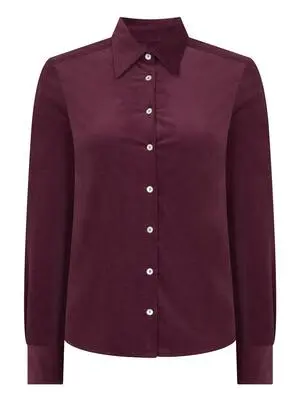 REALLY WILD CLOTHING Spencer Stretch Corduroy Shirt Oxblood - Red