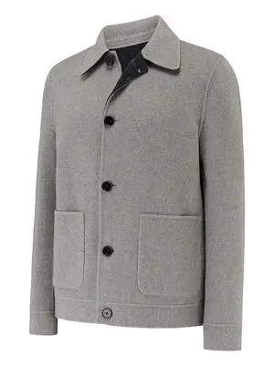 GUARDS LONDON Grey / Silver Irish Reversible Wool Blend Jacket Silver/grey - Grey/silver