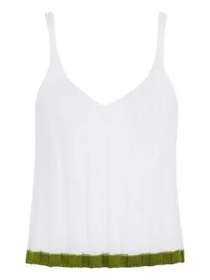 CARA & THE SKY Jodie Ribbed Knitted Cami Vest - White