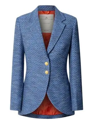 THE EXTREME COLLECTION Tailored Blazer With Gold Buttons - Blue