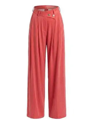 MIRIMALIST Loose Coral Maxi Pants - Red