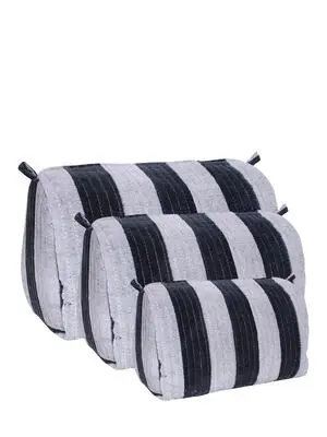 CYC The Striped Velvet Travel Set - Black