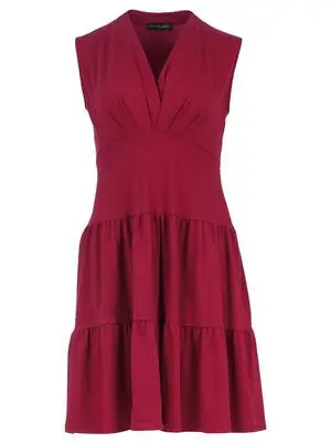 CONQUISTA Sleeveless Bordeaux Cotton Jersey Dress - Red