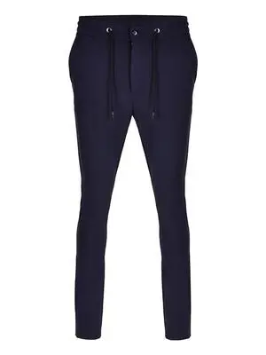 DAVID WEJ Ashford Plain Drawstring Trouser – Navy - Blue