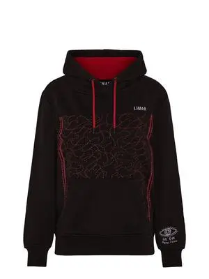 LIMAR Black / Red Silent Flame Cotton Black Hoodie - Black/red
