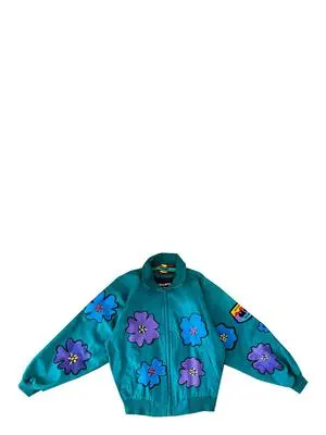 QUILLATTIRE Teal Floral Jacket - Blue