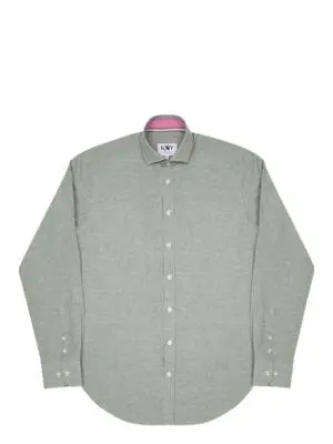 KOY CLOTHING Crocodile Cotton Linen Shirt - Green