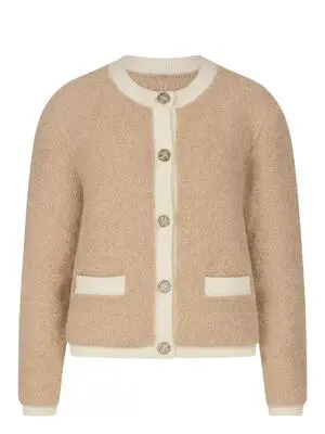 NUVV COLLECTION Wool And Alpaca Blend Button-front Cardigan – Warm And Lightweight Natural Fibres - Brown