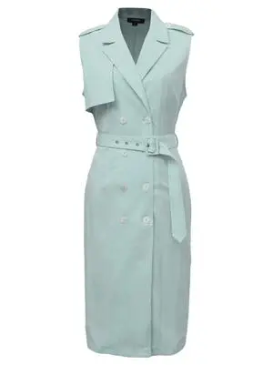 SMART AND JOY Double Breasted Trench Style Sleeveless Dress Mint - Green