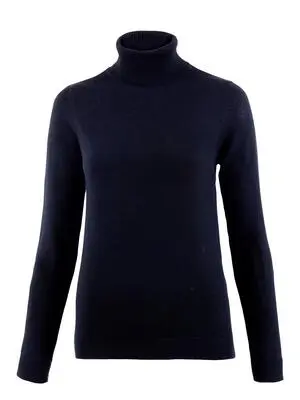 PAUL JAMES KNITWEAR Extra Fine Merino Wool Roll Neck Jumper - Blue