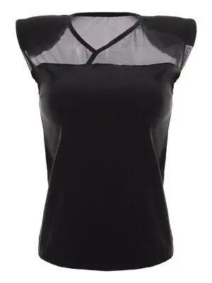 SILVIA SERBAN Shoulder Pad Stretch Top - Black