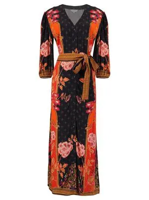 RAISHMA Emelia Printed Midi Dress - Orange