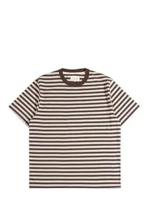 FAR AFIELD Ringer Stripe T-shirt - Brown