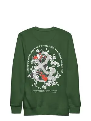 ANCHOR & CREW Forest Koi Fish Another Good Day Cotton Blend Sweatshirt - Green