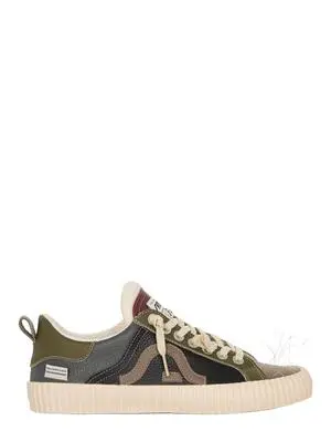 SPRINGA | UNIQUE VULCANIZED SNEAKERS ITALIAN HANDMADE Wavy Leather Multicolor Embroidery Sneakers - Black