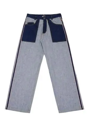 WIN OUT Inside Out Denim Wide-leg Trousers - Blue