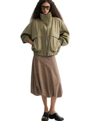 FRONT ROW SHOP Weekend Flight Parachute Jacket - Green