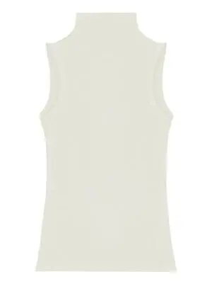 RAVE ON TREND Neutrals Sleeveles Turtleneck In Cream - White