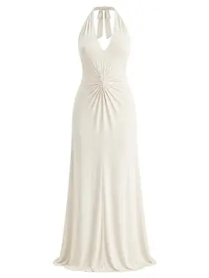 MAISON DE GALA Neutrals Sienna Ivory Halter Dress