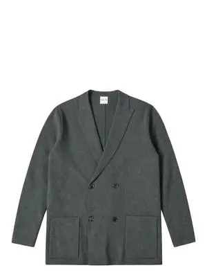 SALTS CASHMERE Double-breasted Knitted Milano Blazer Charcoal - Grey