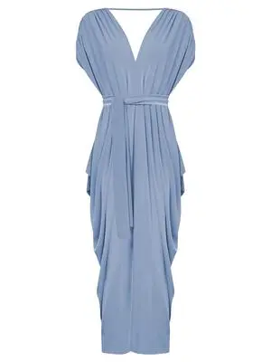 JAMES LAKELAND Draped Open-back Midi Dress – Powder - Blue