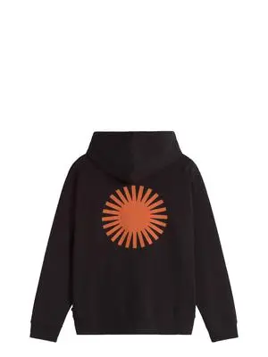 THINKING MU Simon Hoodie Back Orange Sun - Black