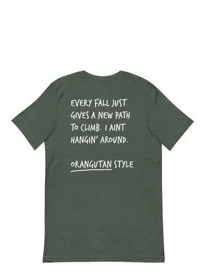 ANCHOR & CREW Forest Think Ocean Orangutan Aspirations Cotton Embroidered T-shirt - Green