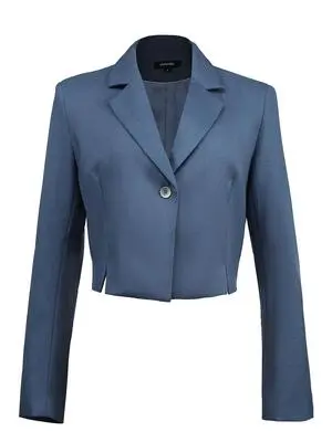 SMART AND JOY Crop Tailor Jacket - Blue