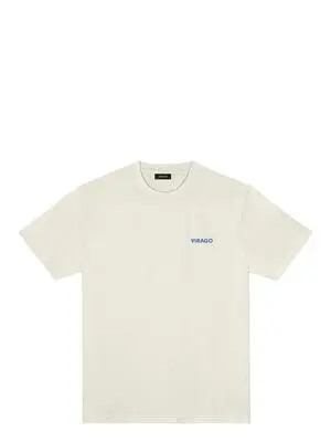 VIRAGO Neutrals / Maquette I I T-shirt With Logo And Print In Cream And - Blue