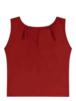 MARIANNE BY MARIE JORDANE Gaby Teardrop Neckline Top - Red