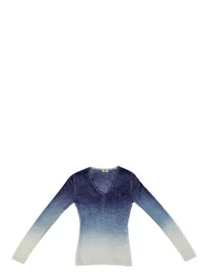 VANILLA&CHOCOLATE V Neck Under Jacket Sweater Berry V Sorbet - Blue