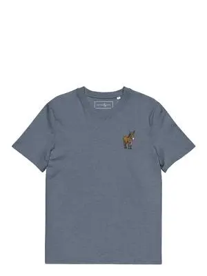 ANCHOR & CREW Heather Smart Ass Actual Life Organic Cotton Embroidered T-shirt - Blue