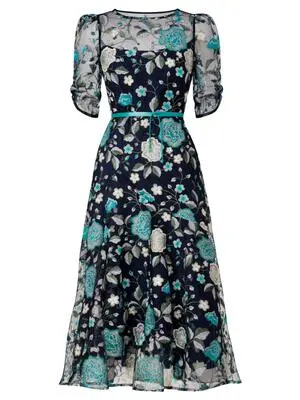 SACHA DRAKE Cardelina Dress In Navy Aqua - Blue