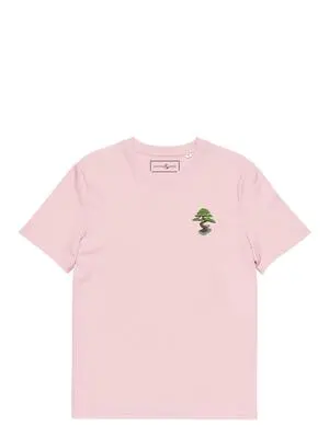 ANCHOR & CREW Organic Cotton Embroidered Bonsai Garden T-shirt - Pink