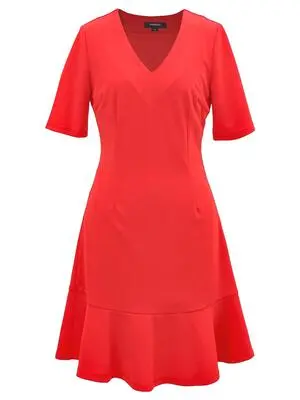 SMART AND JOY Minimalist Trapeze Jersey Dress - Red