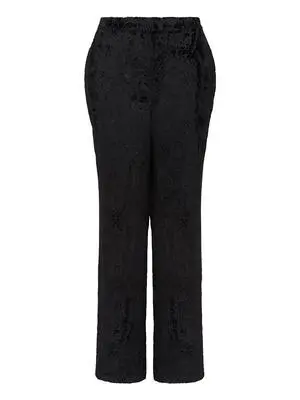 ROSE & NANCY Juniper Snake Velvet Trouser - Black