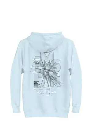 ANCHOR & CREW Gustatory Amsterdam Coffee Scene Embroidered Cotton Blend Hoodie - Blue