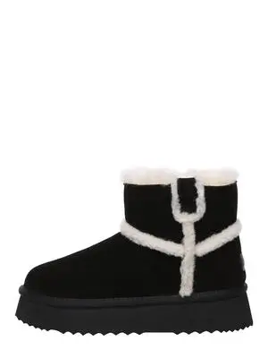 EVERAU AUSTRALIA Barren Leather Chic Platform Short Boots - Black